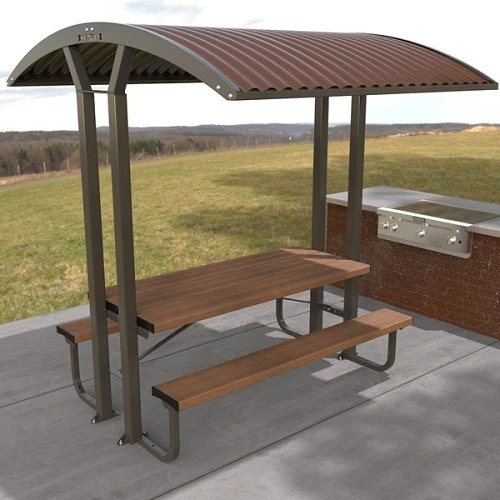 Shop Steel Outdoor Garden Canopy with Steel Roof, Rectangular Columns ...